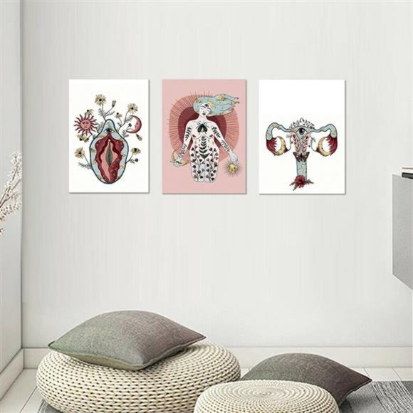 Art | Sun Moon Goddess Fertility Feminist Posters Wall Art Decor Set Of ...